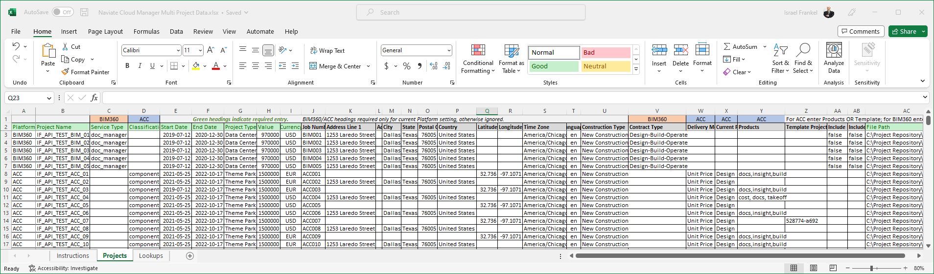 Enter the Spreadsheet Data